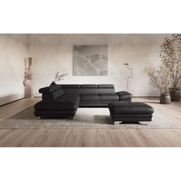 COTTA Ecksofa &raquo;Enterprise L-Form, B: 277 cm&laquo; Arm- & Kopfteilverstellung, optional Schlaffunktion schwarz Softlux -Kunstleder;Luxus-Kunstleder B/H/T: 