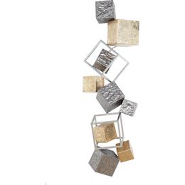 Casablanca by Gilde Wanddekoobjekt &raquo;Wandrelief Cubes&laquo; grau Metall B/H/T: 16cm x 28,5cm x 9cm