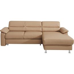 Sit & More sit&more Ecksofa &raquo;Ascara L-Form&laquo; inklusive Boxspring/Federkern-Polsterung, wahlweise mit Schlaffunktion braun NaturLEDER (echtes Rindsleder), Korpus 