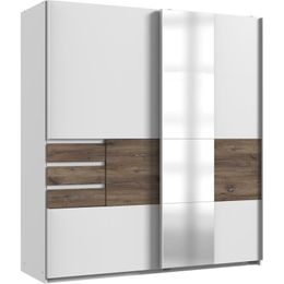 wimex Schwebet&uuml;renschrank &raquo;Bamberg&laquo; inklusive 5 Regalb&ouml;den und 1 Kleiderstange wei&szlig; Holzwerkstoff B/H/T: 180cm x 198cm x 65cm, Schubladen: 3 Stk. T&uuml;ren: 2 