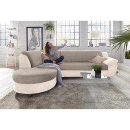 Trendmanufaktur Ecksofa &raquo;Rondo 3, zeitlos & bequem, Materialmix, L-Form, Breite 265cm&laquo; wahlweise mit Federkern f&uuml;r mehr Komfort, wahlweise mit 