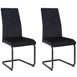 OTTO home Esszimmerstuhl &raquo;Valbourg&laquo; () Freischwinger, gepolsterte R&uuml;ckenlehne und Sitzfl&auml;che, 2er Set schwarz Stoff B/H/T: 44cm x 99cm x 60cm