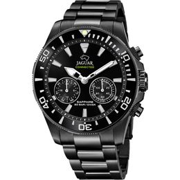 Jaguar Herren Chronograph &raquo;Connected Special Edition&laquo; Armbanduhr,Quarzuhr,Herrenuhr,Saphirglas,Stoppfunkion,Edelstahlarmband schwarz Einheitsgr&ouml;&szlig;e