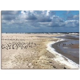 Artland Leinwandbild &raquo;Am sch&ouml;nen Nordseestrand&laquo; Strand 1 Stk. tlg. auf Holzrahmen gespannt blau Leinwand B/H/T: 40cm x 30cm, Leinwandbild Strand Querformat, 1