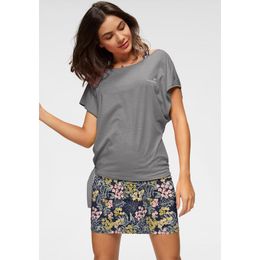 Kangaroos Damen Kangaroos Sommerkleid Set, mit T-Shirt, 2 Stk. tlg. Set Shirt Kleid mit Blumen rosa 36/38, N-Gr