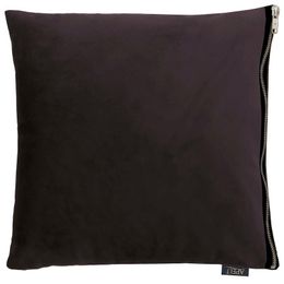 Apelt Dekokissen &raquo;TASSILO&laquo; Uni, Samt, Kissenh&uuml;lle ohne F&uuml;llung, 1 St&uuml;ck schwarz Polyester B/L: 46cm x 46cm, 1 Stk.