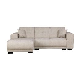 Home Affaire Ecksofa &raquo;Langeland L-Form&laquo; incl. 2 Zierkissen, Recamiere wahlweise links oder rechts beige 100% Polyester B/H/T: 234cm x 85cm x 163cm, 