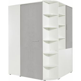 wimex Eckkleiderschrank &raquo;Joker&laquo; begehbarer Kleiderschrank, Garderobe, Eckl&ouml;sung grau B/H/T: 124cm x 198cm x 148cm