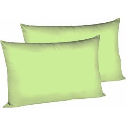 Fleuresse Kissenbez&uuml;ge &raquo;Colours&laquo; edler, b&uuml;gelfreier Interlock-Jersey aus 100% Baumwolle gr&uuml;n Interlock-Jersey, Obermaterial: 100% Baumwolle B/L: 40cm 