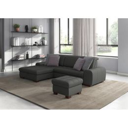 Sit & More sit&more Ecksofa &raquo;Luxor L-Form&laquo; wahlweise mit Schlaffunktion, Bettkasten und Kopfteilverstellung grau Luxus-Microfaser ALTARA NUBUCK (100% Polyester);