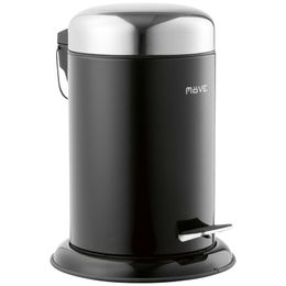 M&ouml;ve Kosmetikeimer &raquo;Treteimer Push&laquo; 3 Liter, schwarz schwarz Edelstahl B/H/T: 22cm x 29,5cm x 22cm, 3 l