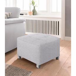 Sit & More sit&more Hocker &raquo;Pablo&laquo; silber Luxus-Microfaser (90% Polyester, 10% Polyamid);Kunstleder SOFTLUX ;Luxus-Microfaser ALTARA NUBUCK (100% Polyester) B/H/