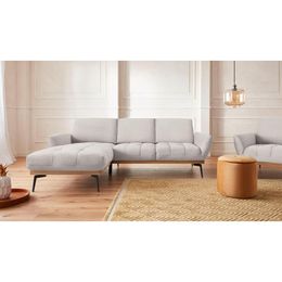exxpo - sofa fashion Ecksofa &raquo;Palic, inkl. R&uuml;ckenverstellung, bequem, elegant, Breite 245cm, L-Form&laquo; vom Sofa zum Hochlehner. Hohe F&uuml;&szlig;e und Holzblende