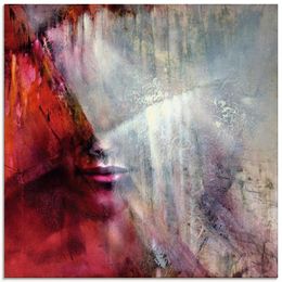 Artland Glasbild &raquo;Julia&laquo; Frau 1 Stk. tlg. in verschiedenen Gr&ouml;&szlig;en rot B/H/T: 50cm x 50cm, Glasbild Frau quadratisch, 1 Stk.
