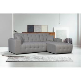 Home Affaire Ecksofa &raquo;Nosia L-Form&laquo; incl. 2 Zierkissen, mit feiner Steppung grau 100% Polyester B/H/T: 234cm x 85cm x 163cm, Struktur fein, Recamiere 