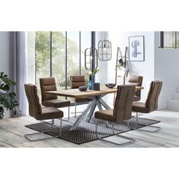 Home Affaire Esstisch &raquo;Tristan natur&laquo; mit echter Baumkante beige B/H/T: 200cm x 77cm x 100cm