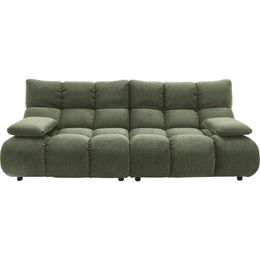 Home Affaire 3-Sitzer &raquo;Cozy Bubble, mit klappbaren Armlehnen, Breite 220cm&laquo; mit eleganter Steppung, Rundumbezug & weicher Polsterung gr&uuml;n B/H/T: 220cm