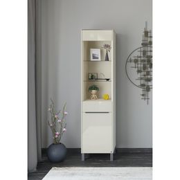 set one by Musterring Standvitrine &raquo;Reno&laquo; 1 Stk. tlg. Mit Vierkantfu&szlig; in diversen Farben, 197 cm H&ouml;he & Farbauswahl beige Glas, Holzwerkstoff 