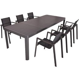 Garden Pleasure Garten-Essgruppe &raquo;AMIRA&laquo; 7 Stk. tlg. grau Aluminium Einheitsgr&ouml;&szlig;e