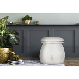 Kayoom Sitzhocker &raquo;Hocker Corin,extravagante Form,stilvolle Farben,elegant gesteppter Fu&szlig;&laquo; 1 Stk. tlg. komfortabel, hochqualitativ, pflegeleicht, sorgf&auml;ltig 