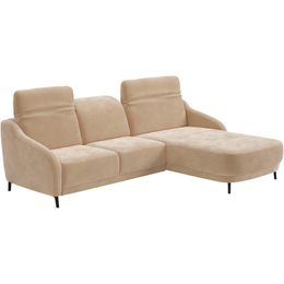 Sit & More sit&more Ecksofa &raquo;Blues L-Form&laquo; wahlweise mit Klapptisch und USB braun 100% Polyester B/H/T: 271cm x 93cm x 191cm, Luxus-Microfaser ALTARA NUBUCK , 