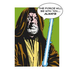 Komar Bild &raquo;Star Wars Classic Comic Quote Obi Wan&laquo; Star Wars 1 Stk. tlg. Wandbild zur Dekoration im Kinderzimmer - ohne Rahmen bunt Holz, Papier B/H/T: 40cm