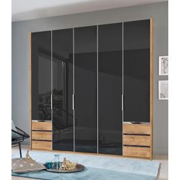 wimex Kleiderschrank &raquo;Level by fresh to go&laquo; mit vollfl&auml;chigen Glast&uuml;ren grau B/H/T: 250cm x 216cm x 58cm, Schubladen: 6 Stk. T&uuml;ren: 5 Stk.
