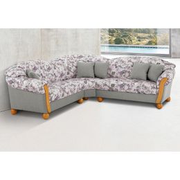 Home Affaire Ecksofa &raquo;Milano, bequem mit Federkern, B/T/H 233/233/83cm, Landhausstil, L-Form&laquo; gleichschenklig lila B/H/T: 233cm x 83cm x 233cm, 