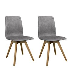 OTTO home Esszimmerstuhl &raquo;Rania&laquo; (Set) 2 Stk.Massivholzgestell, mit Keder grau Holzwerkstoff, Massivholz B/H/T: 91cm x 55cm, 2 Stk., Samtvelours, 