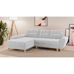 Home Affaire Ecksofa &raquo;Ahrdorf mit Bettfunktion und Bettkasten, Ma&szlig;e: B/H/T 268/86/175 cm&laquo; L-Form mit 3 R&uuml;ckenkissen und moderne gerundete Armlehnen 