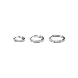 Firetti Damen Creolen-Set &raquo;Multipack Schmuck Geschenk Ohrschmuck Creolenset&laquo; Made in Germany - mit Zirkonia (synth.) silber Edelstahl