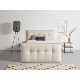 Home Affaire Boxbett &raquo;Kederleicht&laquo; inklusive Fu&szlig;teil, Bettkasten & Topper, in 4 Breiten und 2 H&auml;rtegraden beige Struktur, Liegefl&auml;che B/L: 140cm x 
