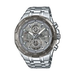 CASIO EDIFICE Herren CASIO EDIFICE Chronograph Quarzuhr, Armbanduhr, Herrenuhr, Edelstahlarmband, analog, Tag silber Einheitsgr&ouml;&szlig;e