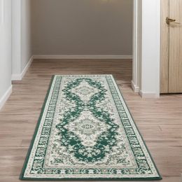 OTTO home Teppich &raquo;Oriental, Made in Belgium&laquo; rechteckig 7 mm H&ouml;he Orient-Optik, mit Bord&uuml;re, Teppich, Kurzflor, Weich, Kundenliebling gr&uuml;n Kunstfaser