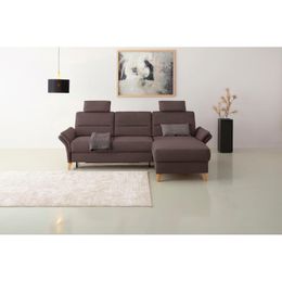 OTTO home Ecksofa &raquo;Westerland L-Form&laquo; Federkern-Polsterung, wahlweise mit Schlaffunktion, Bettkasten braun 98% Polyester 2% Polyamid B/H/T: 252cm x 