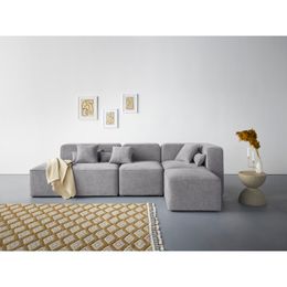 Home Affaire Ecksofa &raquo;Sundstrup L-Form&laquo; Modulserie, individuelle Zusammenstellung grau 100% Polyester B/H/T: 303cm x 76,5cm x 93cm, Struktur weich, 