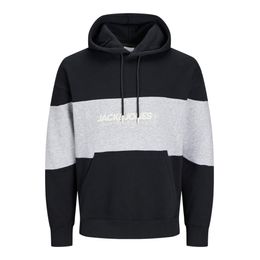Jack & Jones JACK & JONES Sweatshirt 'JJELegacy' male size XL mottled grey / Black / White