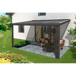 Skan Holz Terrassendach &raquo;Modena&laquo; 434 cm Breite, verschiedene Tiefe grau Aluminium B/H/T: 434cm x 264cm x 357cm, pulverbeschichtet