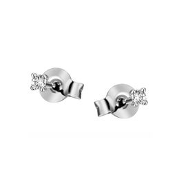 Firetti Damen Paar Ohrstecker &raquo;Schmuck Geschenk Gold 585 Ohrschmuck Solit&auml;r&laquo; mit Brillant - Krappenfassung wei&szlig; 0,1, 0,1 SI = kleine Einschl&uuml;sse, 