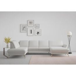 Sit & More sit&more Wohnlandschaft &raquo;Fashion U-Form&laquo; wahlweise mit Kopfteilverstellung, Vorziehsitz, motorisch, Nickelf&uuml;&szlig;e grau B/H/T: 338cm x 84cm x 207cm, Soft 