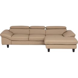 Home Affaire Ecksofa &raquo;Pilot L-Form&laquo; mit Kopfteilverstellung, wahlweise mit Schlaffunktion & Bettkasten braun 100% Polyester, Feinstruktur 75000 
