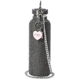 Paris Hilton Trinkflasche &raquo;, Luxus Trinkgef&auml;&szlig; mit &uuml;ber 5000 Strasssteinen&laquo; Wasserflasche in Diamant-Optik, Luxusgetr&auml;nkebeh&auml;lter, aus Edelstahl silber Edelstahl 