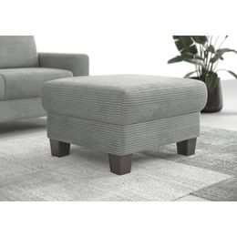 OTTO home Polsterhocker &raquo;Summer&laquo; inkl. Stauraum, Cord-Bezug, wengefarbene Holzf&uuml;&szlig;e silber 100% Polyester B/H/T: 77cm x 48cm x 67cm, Breitcord,mit 