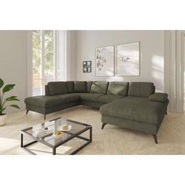 Sit & More sit&more Wohnlandschaft &raquo;Morris Jubi U-Form, B: 300 cm&laquo; mit Armteilfunktion & 1 Zierkissen, optional Schlaffunktion gr&uuml;n 100% Polyester B/H/T: 300cm x
