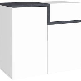 Home Affaire Schuhschrank &raquo;Zet&laquo; Breite 80 cm wei&szlig; FSC -zertifizierter Holzwerkstoff wei&szlig; hochglanz/zement, B/H/T: 80cm x 80cm x 40cm, T&uuml;ren: 2 Stk.
