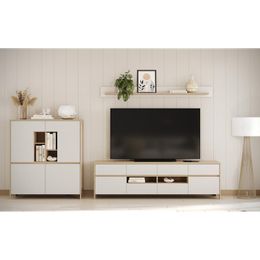 Home Affaire Wohnwand &raquo;Stranda, moderne Anbauwand, Komplettset im Scandi-Style&laquo; 3 Stk. tlg. wei&szlig; Holzwerkstoff B/H/T: 319cmcm