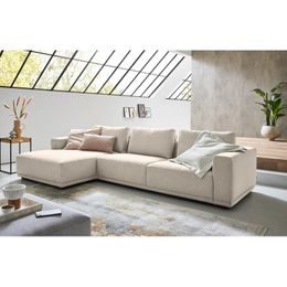 Musterring Ecksofa &raquo;JustB! PM200, Holzrahmen in schwarz, wahlw. Sitzvorzug, Breite 316cm&laquo; Anreihsofa rechts & Longchair links, mit elektrischem Sitzvorzug beige 