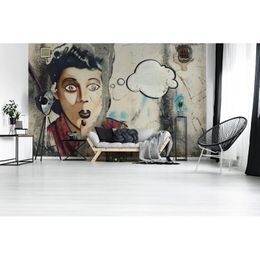 A.S. Cr&eacute;ation Vliestapete &raquo;Streetart Fototapete PopArt Frau Vintage Bunt&laquo; matt strukturiert bunt Vlies B/L: 2,55m x 3,5m, Rollen: 1