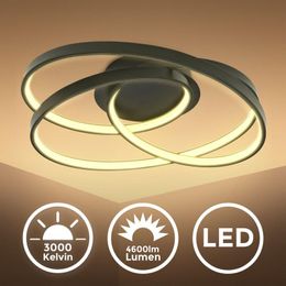 B.K.LICHT LED Deckenleuchte &raquo;LED Frame-Deckenlampe, Ringleuchte, Schwarz, 3.000K&laquo; LED-Modul 1 Stk. Warmwei&szlig; 4.600lm, 35W, mit warmwei&szlig;en Licht, IP20, B: 39,5cm 