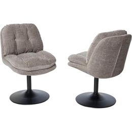 Jahnke Schalenstuhl &raquo;KISS TWIST DUO&laquo; () 2er Set, drehbar, gepolstert, Metallgestell, B:50,5xT:62xH:80 cm grau Polyester B/H/T: 50,5cm x 80cm x 62cm